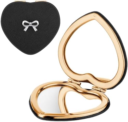 Amazon.com: Dimeho Compact Folding Mirror Heart Shaped Magnifying Mini ...