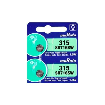 Amazon.com: Murata 315 SR716SW Battery 1.55V Silver Oxide Watch Button ...