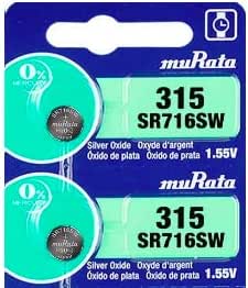 Amazon.com: Murata 315 SR716SW Battery 1.55V Silver Oxide Watch Button ...