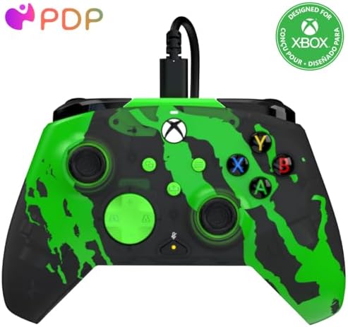 Amazon.com: PDP Gaming REMATCH GLOW Enhanced Wired Gaming Controller ...