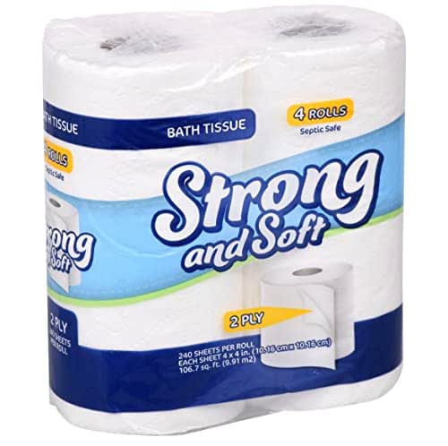 Amazon.com: Toilet Paper, 4 Rolls packs, 2-Ply Bath Tissue Strong and ...