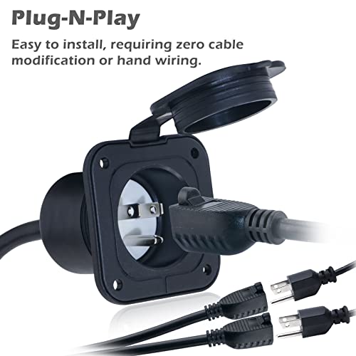 Snapklik.com : EilxMag 15 Amp 125V Flanged Inlet Power Inlet Port Plug ...