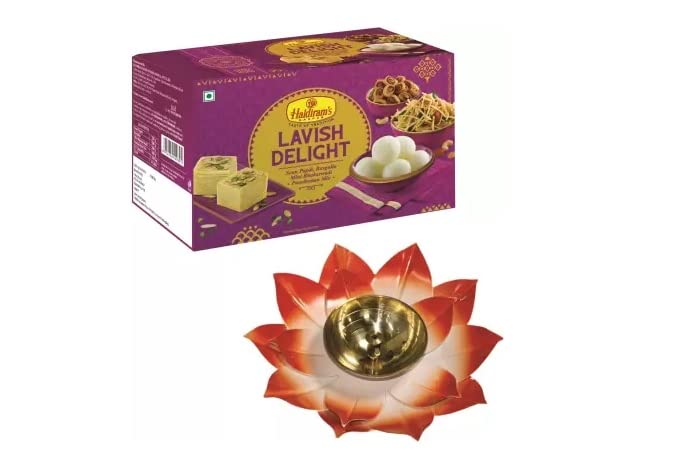 Haldiram's Nagpur Lavish Delight Diwali Gift Box with Large Diya +Free ...