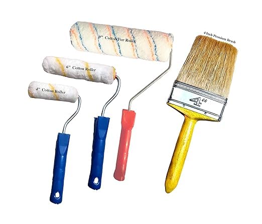 New Trend Painting Roller Set of 4+6"+9" Inches Cotton/Fur Painting ...