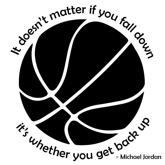 Amazon.com: Basketball with quote by Michael Jordan, Vinyl Decal for ...