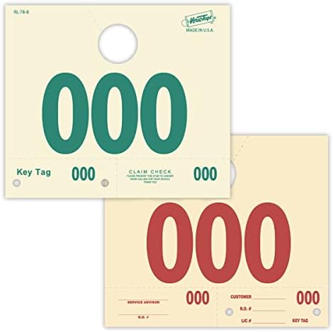 Amazon.com : 1000 Automotive Service Dispatch Numbers Mirror Hang Tags ...