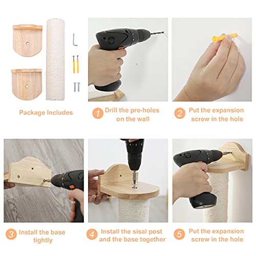 Snapklik.com : HOOPET Wall Mounted Scratching Post Two-Tier Design ...