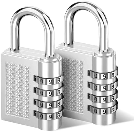 Candados,2 Pack Candado para Locker, Candado de Combinación Reajustable ...