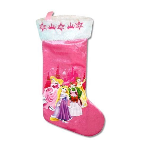 Amazon.com: Disney Princess 16" Pink Velour Christmas Stocking with ...