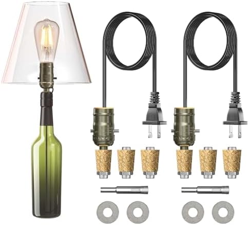 VINO LIGHT Bottle lamp kit, with 9mm Glass Drill bit, Works with Wine ...