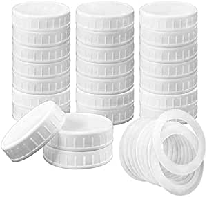Amazon.com: 24 Count Canning Wide Mouth,Plastic with Silicone Seals ...