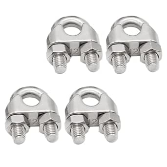 Smgda 4 Pack of 1/2 Inch M12 Wire Rope Cable Clip Clamp, 304 Stainless ...