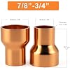 Amazon.com: GASHER 4Pcs 7/8" to 3/4" ID Copper Reducer, Reducing Copper ...