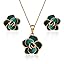 Amazon.com: EVEVIC Rose Flower Necklace Earrings Set for Women 18K Gold ...