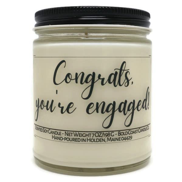 Amazon.com: Congrats You're Engaged Soy Candle (Vanilla Cupcake, 7 oz ...