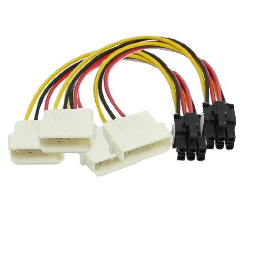 Power Adapter Cable ATX 6 Pin Female to Dual 4 Pin Male 2 Pcs : Amazon ...
