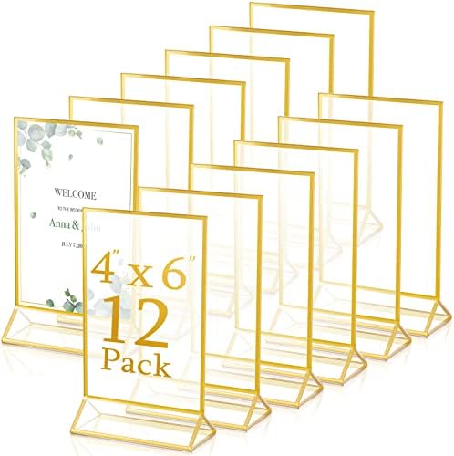 Amazon.com: 6 PCS. Acrylic Table Number Holder , 4 x 6 Table Number ...