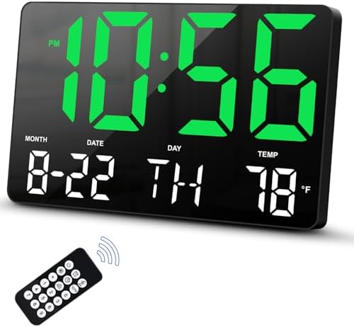 Amazon.com: HITO Large Atomic Digital Wall Clock Battery Operated Desk ...