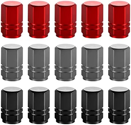 15PCS Dust Caps for Car Tyre, Aluminum Alloy Hexagon Tire Valve Stem ...