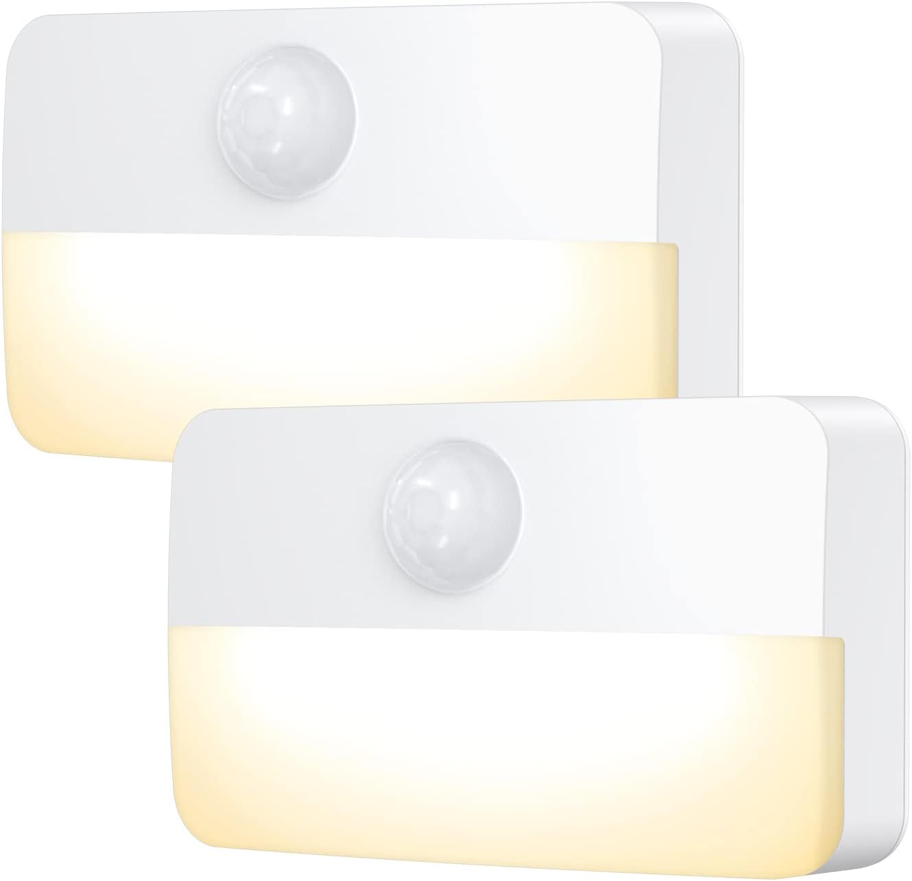 Motion Sensor Light, Cordless Battery-Powered LED Night Light, Wall ...