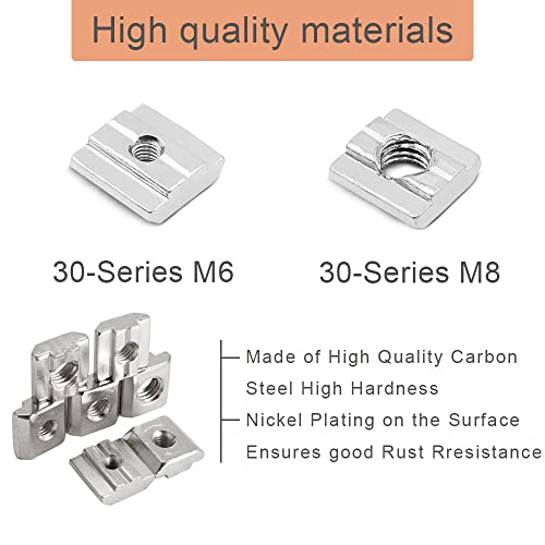 Sunjun 25 Pcs M8 T Nuts T Slot (30 Series) T-Slot nuts for aluminium ...