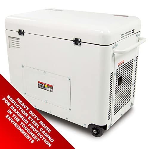Wolf 6500w Diesel Generator WPS8500DBE Key Start 8.1KVA 11HP Quiet 2 x ...