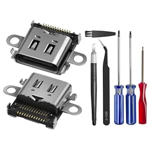 Amazon.com: Senpinkboo 2 Pack Type C Port Replacement for Nintendo ...