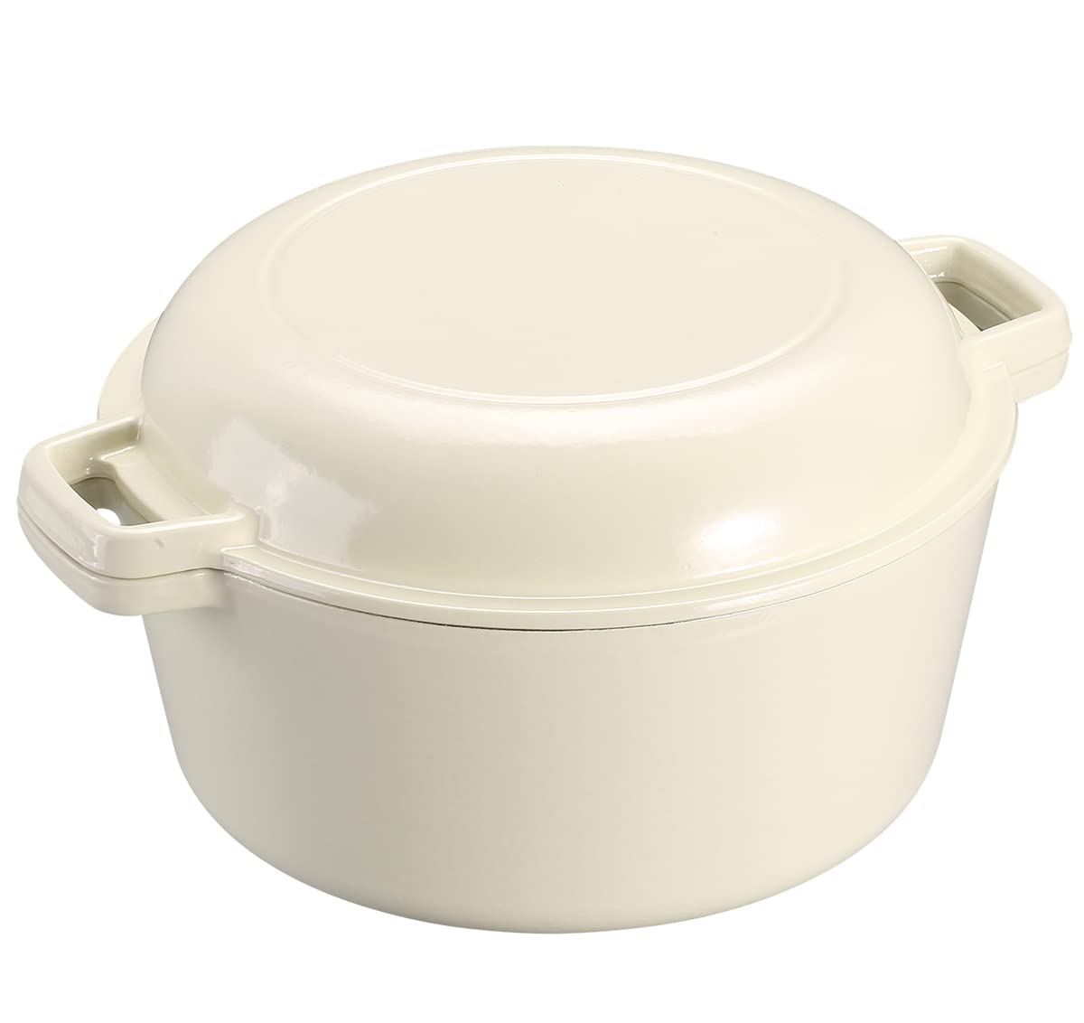 Snapklik.com : 5.5 Quart Enameled Cast Iron Dutch Oven, 2-In-1 Enamel Oven