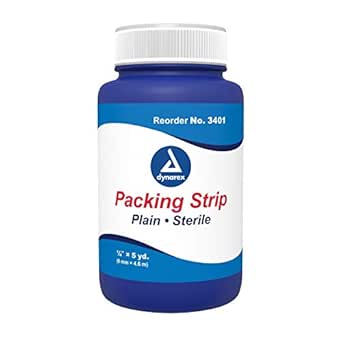 Amazon.com: Dynarex Plain Packing Strip, Sterile Wound Care, 100% ...