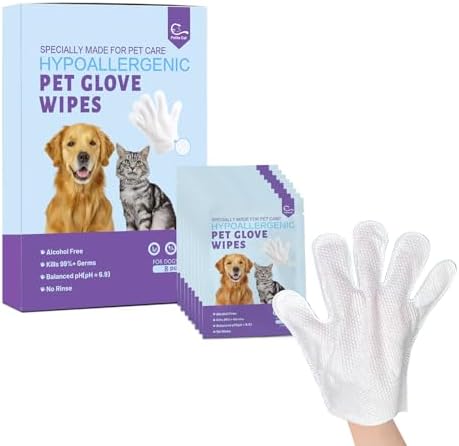 Amazon.com: Pet Glove Wipes for Dogs & Cats 8 PCS,Bathing Wipes for ...
