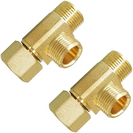 Joywayus 2PCS Brass Angle Stop Add-A-Tee Valve 3/8" COMP Inlet x 3/8 ...