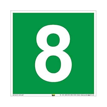 Mr. Safe Eight Number Sign Hard Plastic Lamination 8 Inch X 8 Inch ...