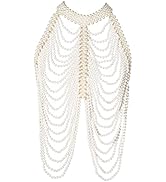 Amazon.com: CAIMELIA Pearl Body Chain - Adjustable Size Pearl Shoulder ...