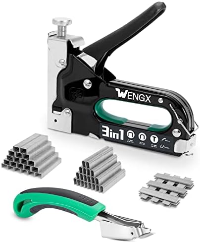 Upholstery Staple Gun with 3000 Staples and 1 Remover,3 in 1 Stapler ...
