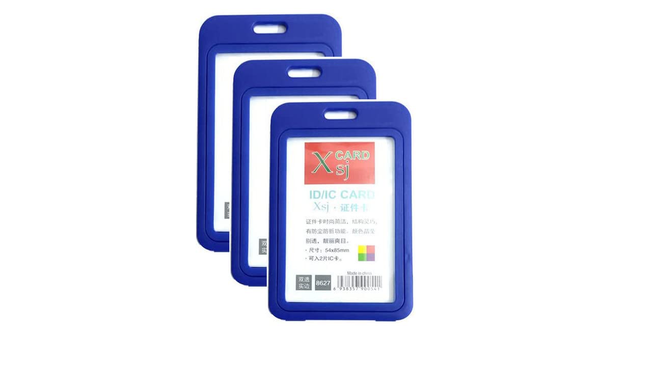 Plastic Box ID Card Holder Id Badge, Vertical, Double Sides Visible ...