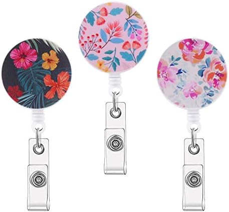 Vicloon Retractable Badge Reel Clips and ID Card Holder, 2pcs ...