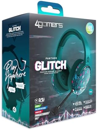 Amazon.com: 4Gamers Panther Gaming Headset Glitch - Teal, Compatible ...