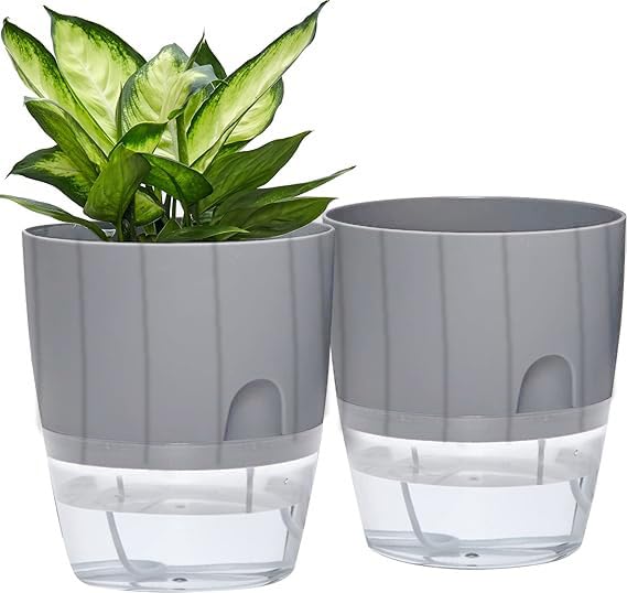 InHydro - Combo of 2 Self-Watering Pots, Durable Plastic Pots, Indoor ...
