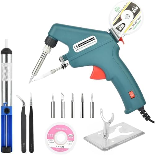 TWINZEN Soldering Iron Kit - 60W Soldering Gun with Soldering Wire ...