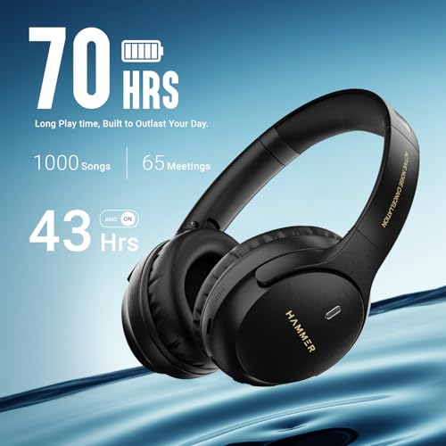 HAMMER Bash Vivid ANC Wireless Bluetooth Over-Ear Headphones with 23 dB ...