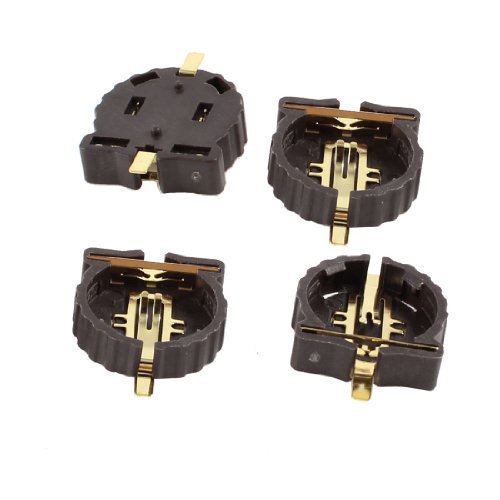 OROOBA® 4 Pcs Brown CR1220 Cell Button Lithium Battery Socket Holder ...