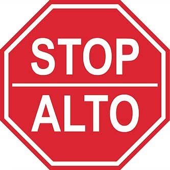 "Stop/Alto” – 12in Durable Floor Sign by Graphical Warehouse Vibrant ...