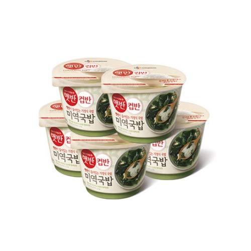 Amazon.com: [ 5 Packs ] CJ Instant rice Cup Ban Seaweed Soup 햇반 컵반 미역국밥 ...