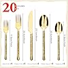 Amazon.com | LINZOM Glam Forged 20-Piece Titanium Gold Silverware Set ...