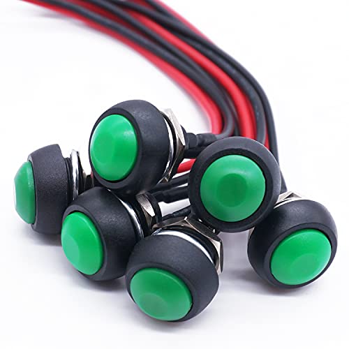 Snapklik.com : Twidec/6Pcs 12mm Momentary Push Button Switch 1/2 Mounting Hole On Off Mini Round ...