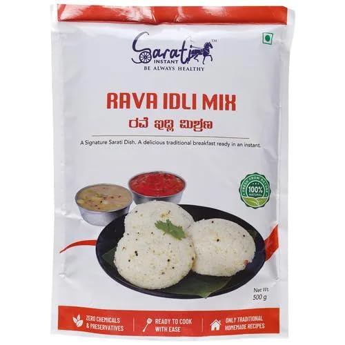 Sarati's Instant Mixes/Ready-to-Eat Combo | Rava Idli Mix (500g), Rava ...