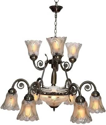 Buy kinis 12 Light Black Antique Upward or Downward Jhoomer/Chandelier ...
