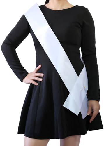 Amazon.com: FENDOLE 6 Pack White Blank Sash,Plain Satin Sashes,Sashes ...