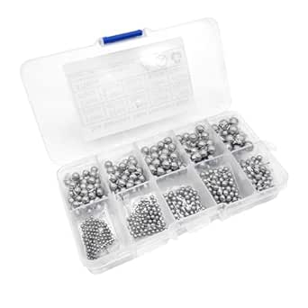 Mebamce 570pcs 304 Stainless Steel Metric Precision Bearing Balls 2-7mm Assorted Loose Bicycle ...