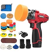 Cordless Buffer Polisher, 12V Mini Wax Buffer & Sander with 2 X 2.5Ah ...